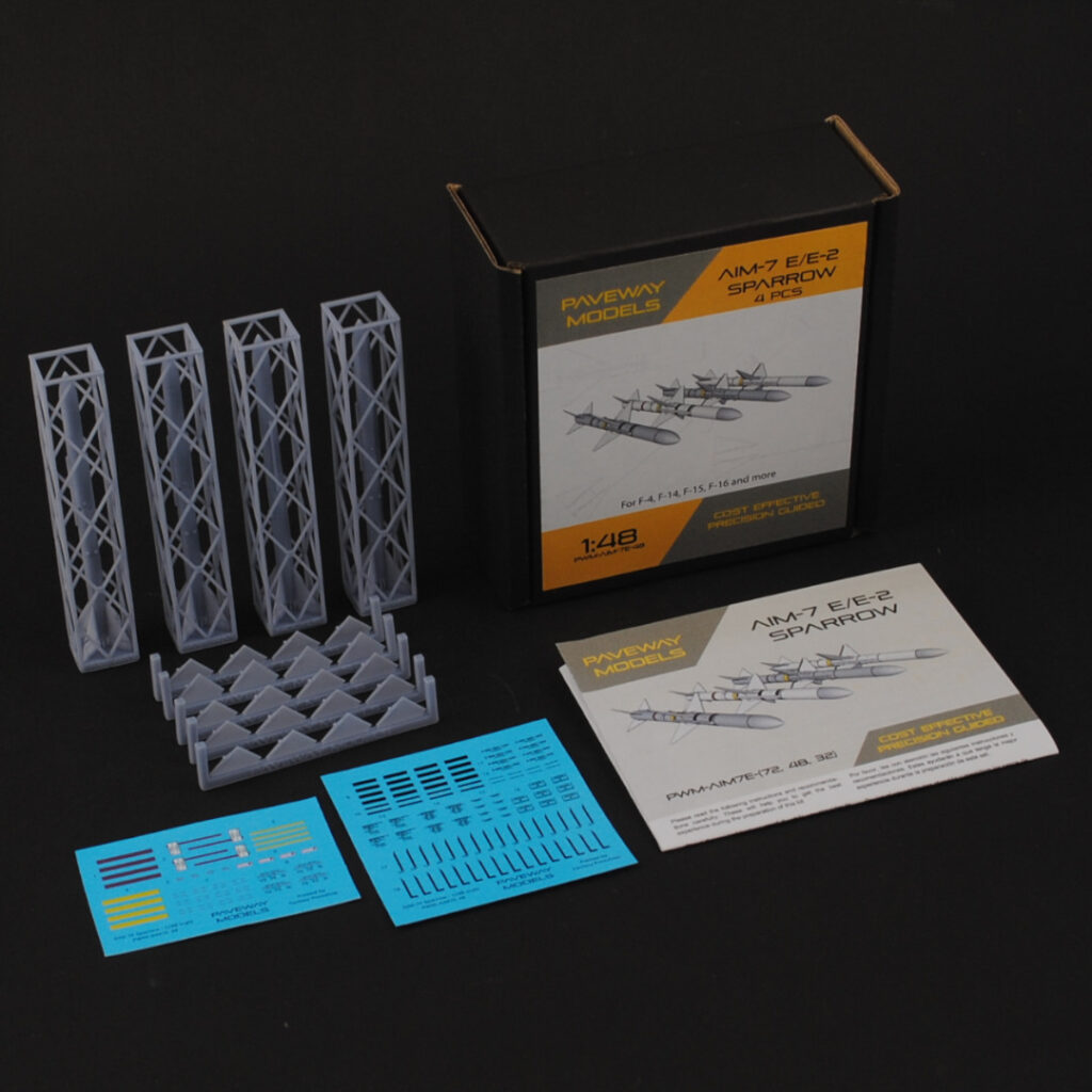 AIM-7E/E2 Sparrow. Set of 4 – Paveway Models | High detail 3D resin ...